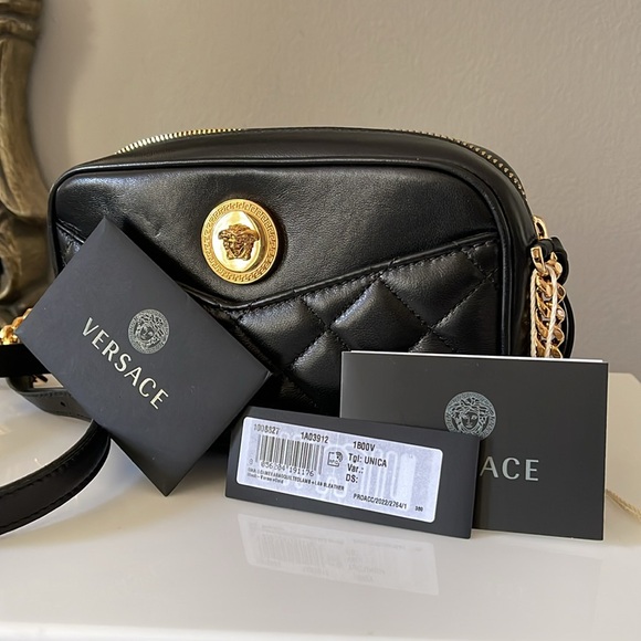 Versace | Bags | Versace Nappa Quilted La Medusa Camera Bag | Poshmark